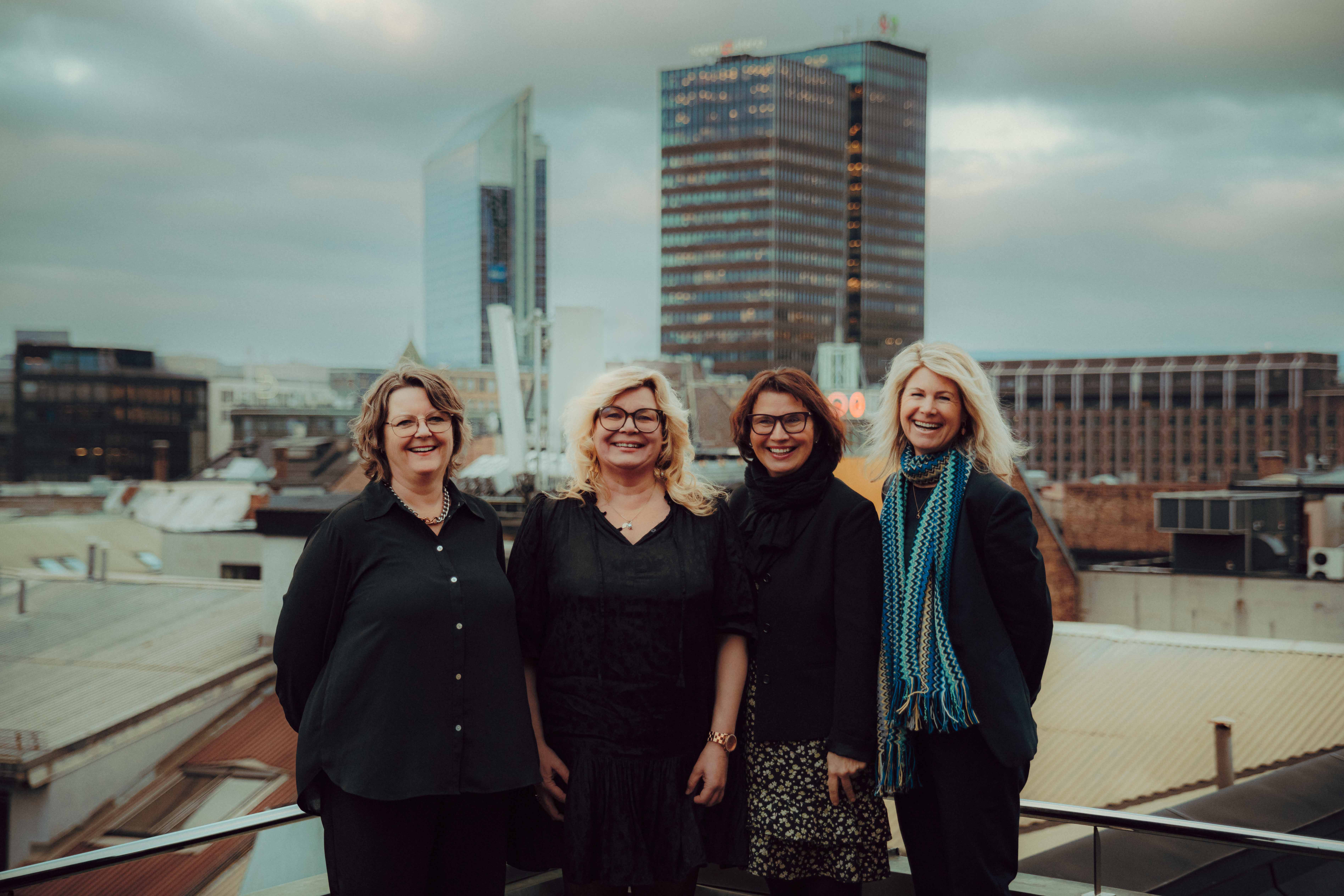 Kvinnekvartetten på toppen av Kristiania